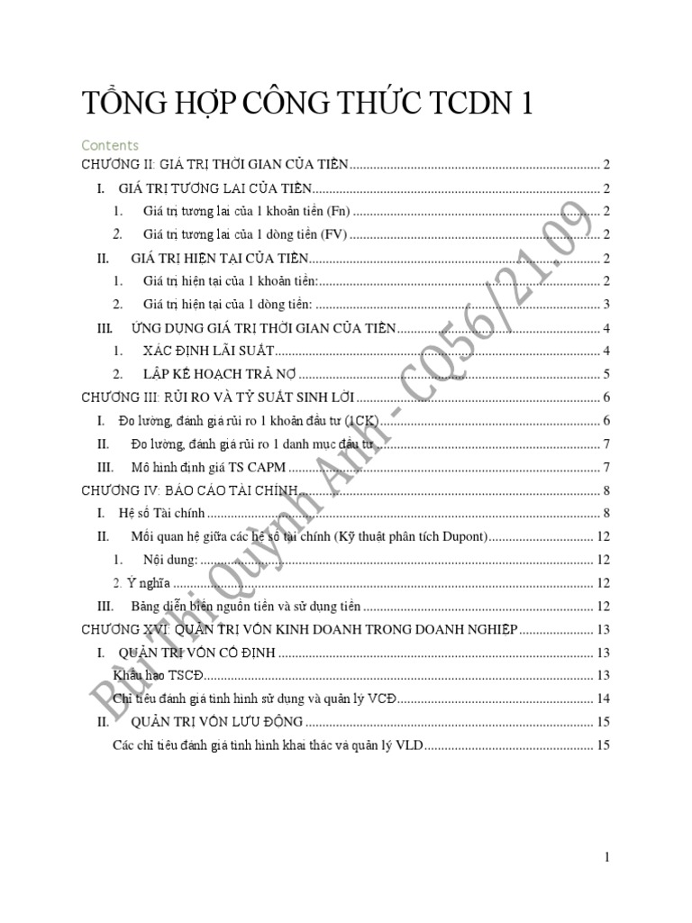 Công TH C TCDN1 | PDF