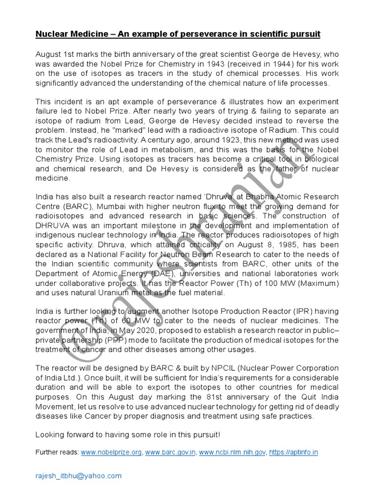 Nuclear Medicine Radioisotopes | PDF | Radioactive Tracer | Nuclear Physics