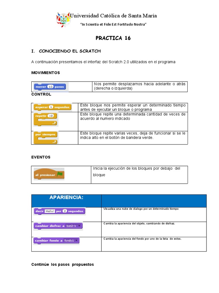 Practica 16 - Scrath | Descargar gratis PDF | Scratch (lenguaje de programación) | Informática