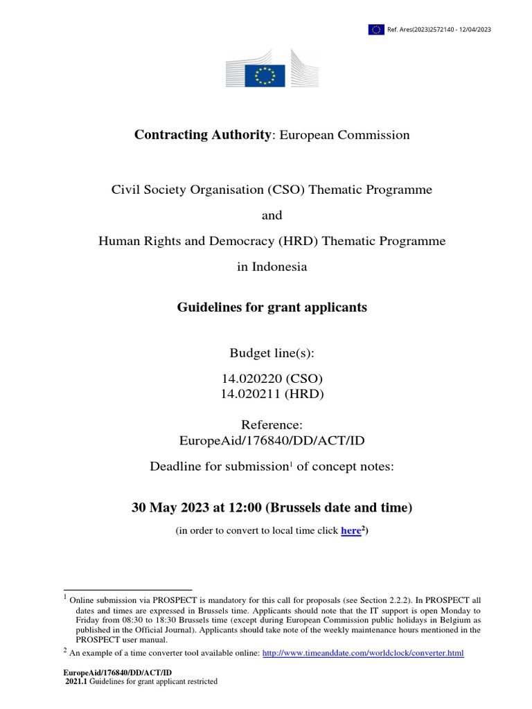 00 Guidelines For Grant Applicants Restricted CSO - HRD (AAP 2022) | PDF