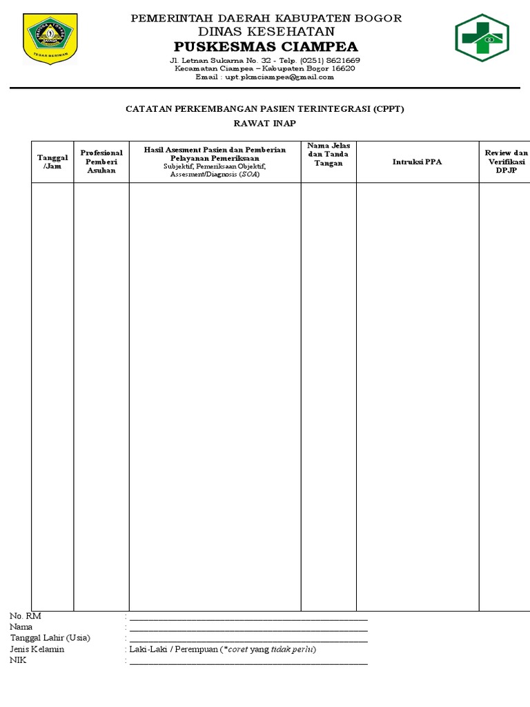 CPPT - Puskesmas Ciampea | PDF