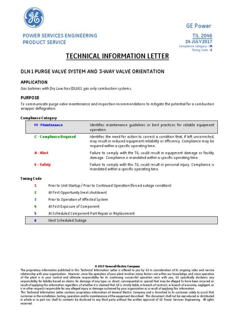 DLN1 Purge Valve System and 3-Way Valve Orientation | PDF