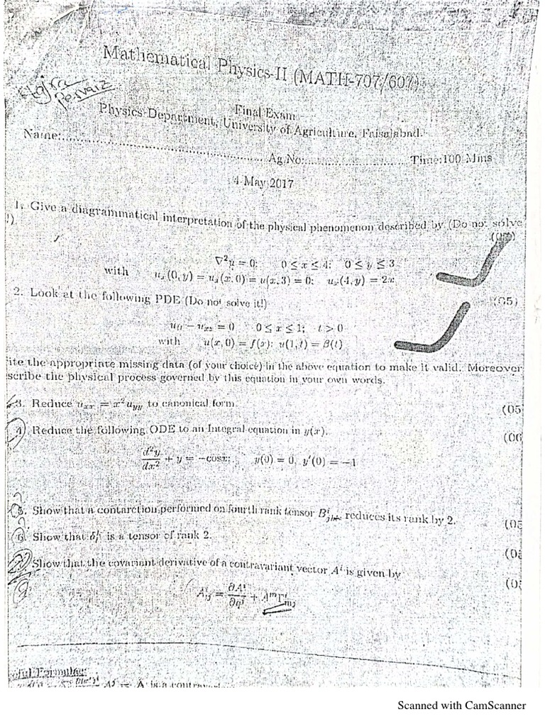 MSC Math 707 Assignments | PDF