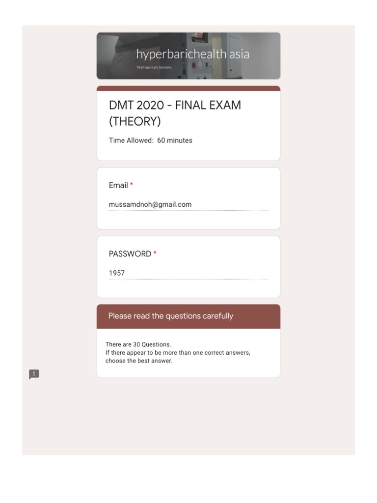 DMT 2020 - Final Exam (Theory) | PDF