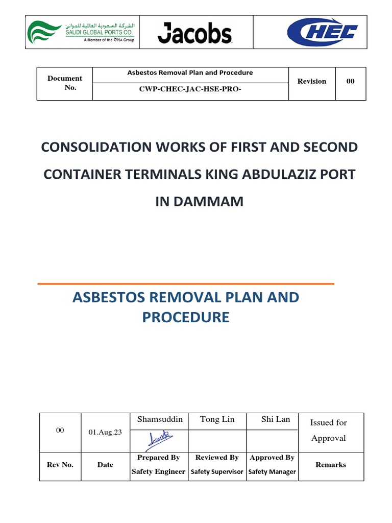 Asbestos Removal Plan and Procedure | PDF