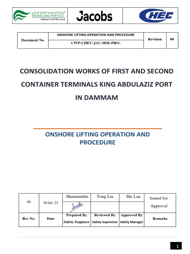 Onshore Lifting Operation and Procedure | PDF