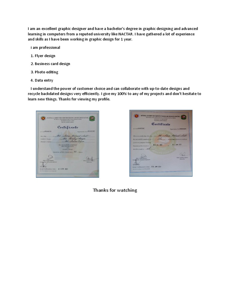 I Am An Excellent Graphic Designer and Have A Bachelor | PDF | Art