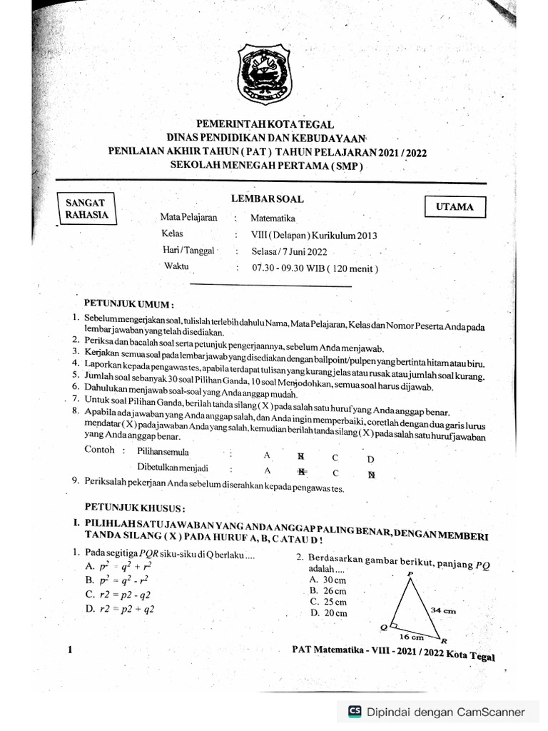 MTK Kelas 8 Semester 2 | PDF
