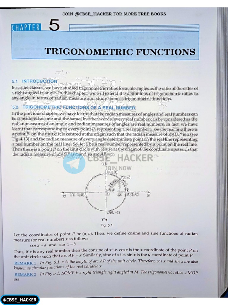 Chapter 5 Trigonometric Functions (RD Sharma) @CBSE - HACKER | PDF