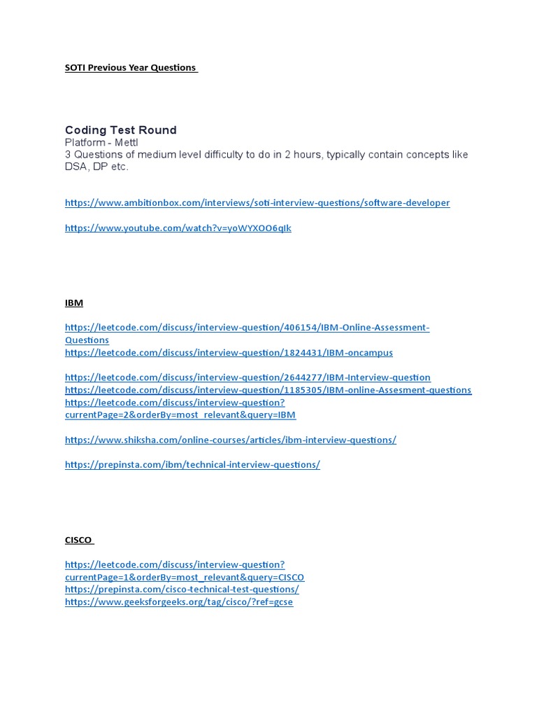 Company Specific Technical Questions | PDF