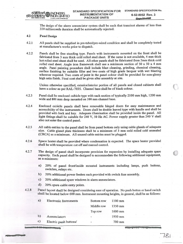 Instrument Specification Pdf