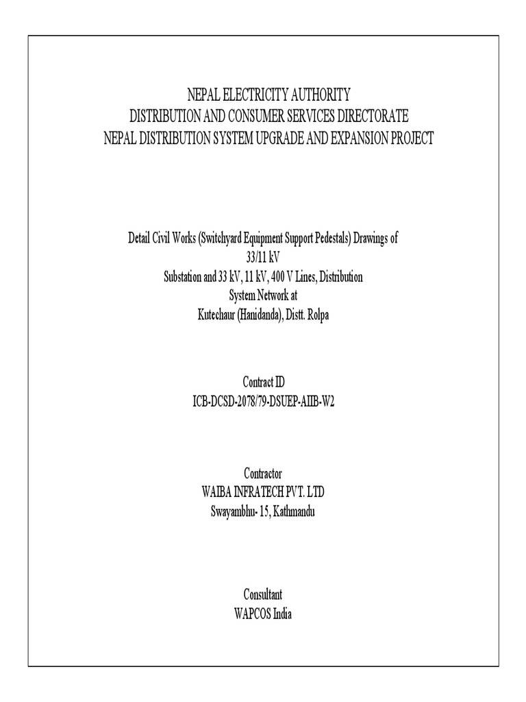 Switchyard Structure for 33/11 kV Substation | PDF