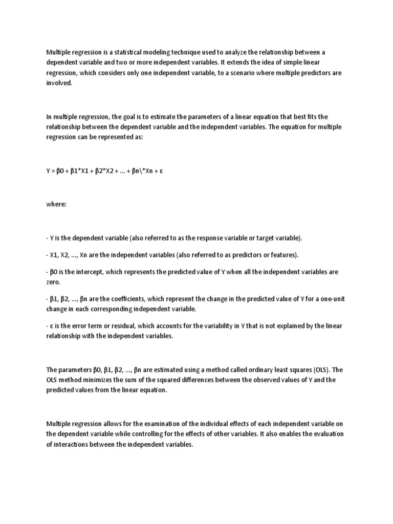 Multiple Regression - WPS Office | PDF | Regression Analysis | Linear Regression