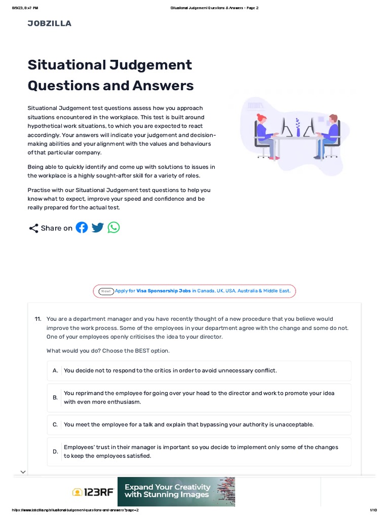 Situational Judgement Questions & Answers - Page 2 | PDF