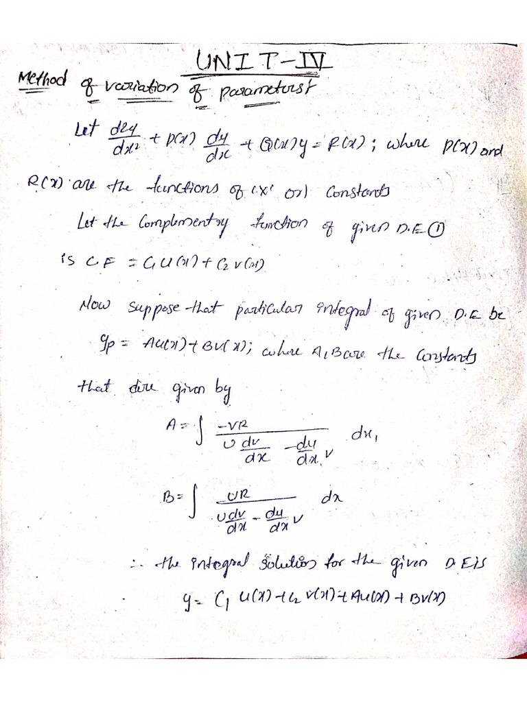 Sem 2 Maths Notes Unit 4 | PDF