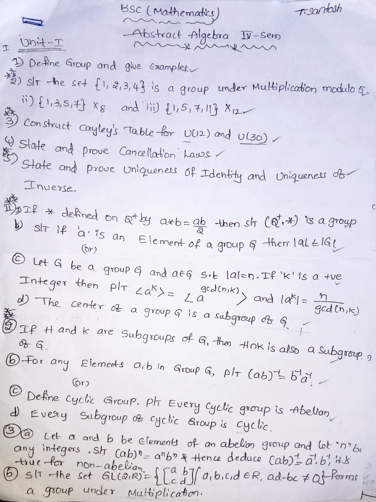 Sem 4 Maths Imp Ans Unit-1 | PDF
