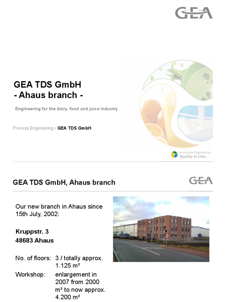 THP GEA TDS Ahaus Intruduction | PDF