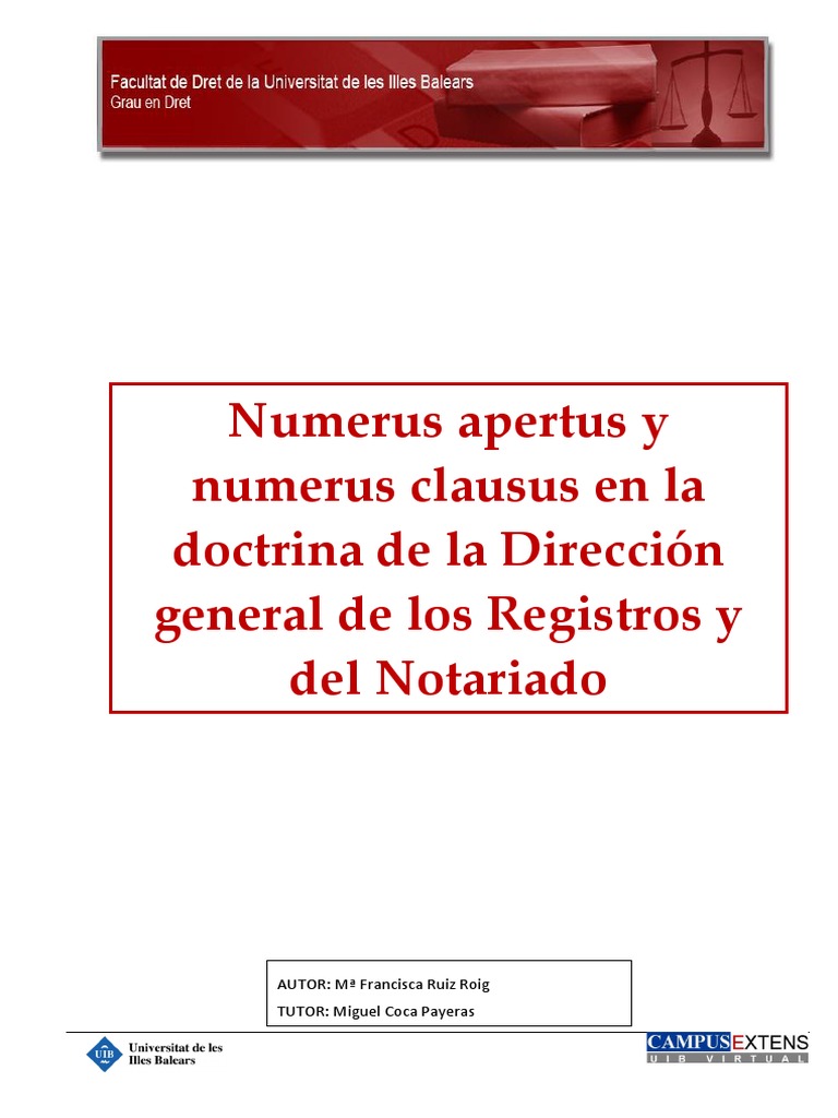 Ruiz Roig - Numerus Apertus y Numerus Clausus | PDF