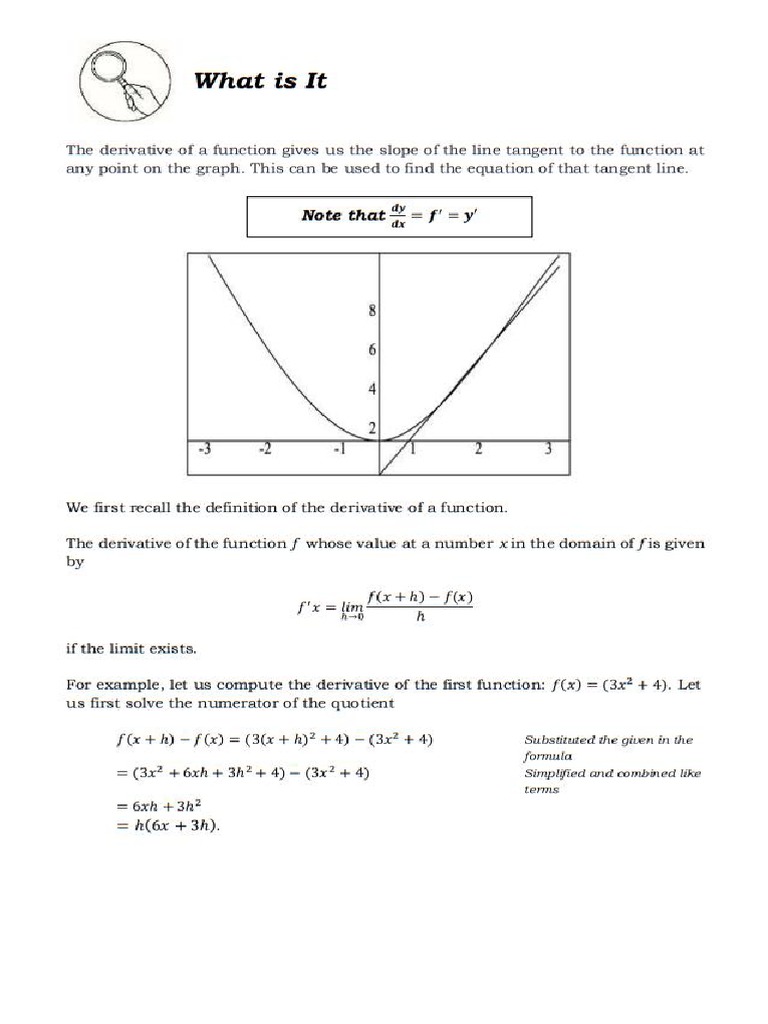 Differentiation Rules of Algebraic Functions | PDF