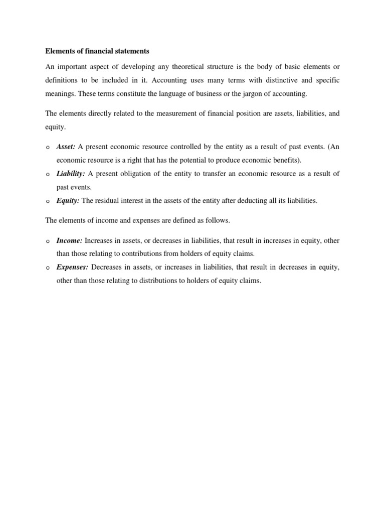 Elements of Financial Statements | PDF | Business