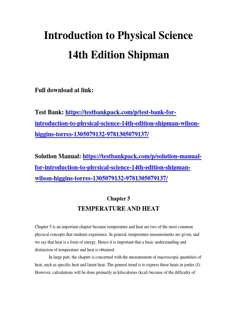 Physical Science Study Guide | PDF | Temperature | Heat