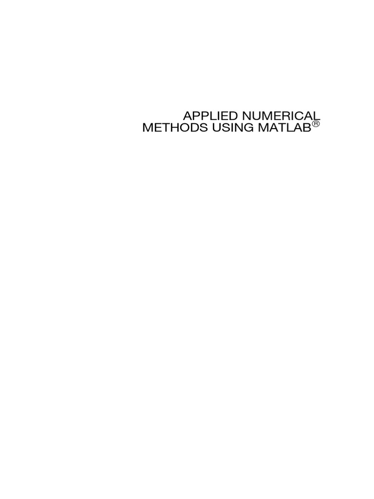 Applied Numerical Methods Using MATLAB - 2005 - Yang | PDF Applied Numerical Methods Using MATLAB - 2005 - Yang | PDF