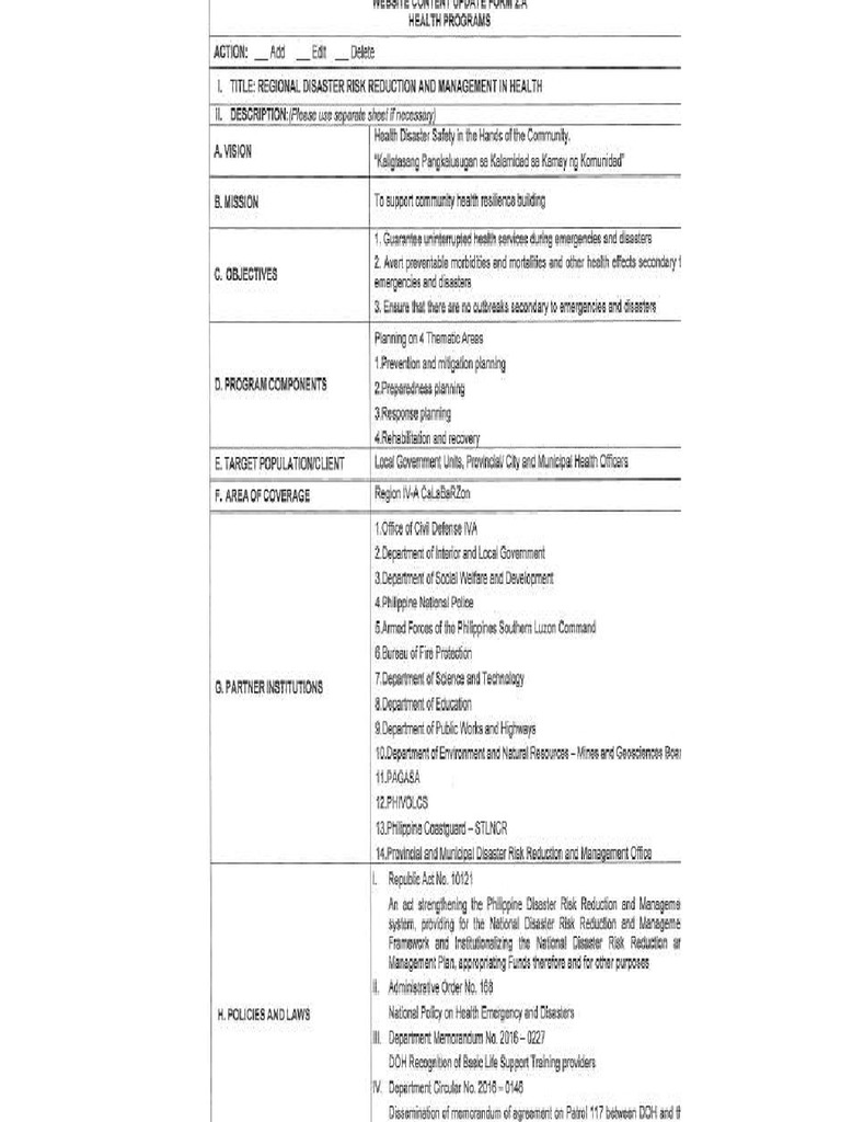 2020 Website Content - DRRMH | PDF