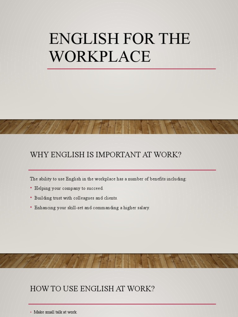 English at Work | PDF