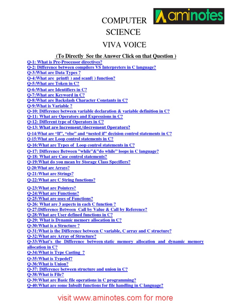 Viva Question C | PDF