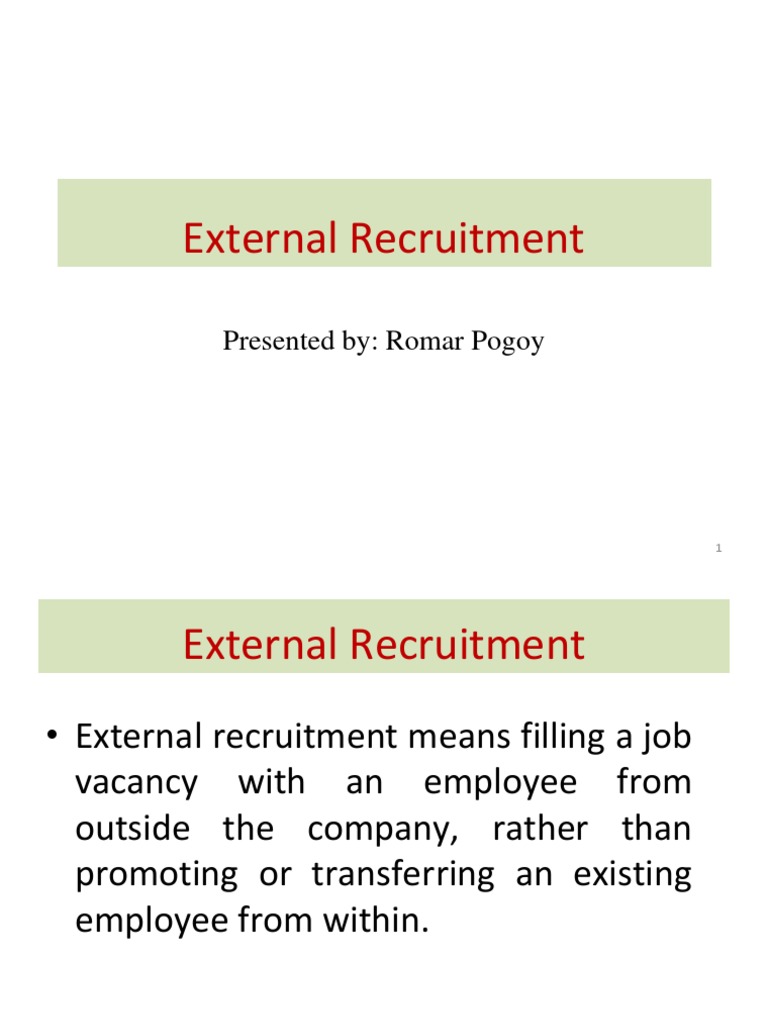 External and Internal Recruitment | PDF