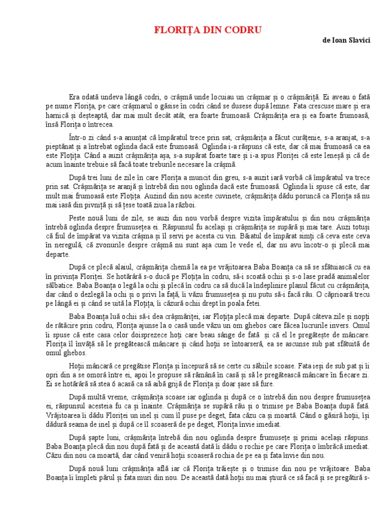 Florița Din Codru | PDF