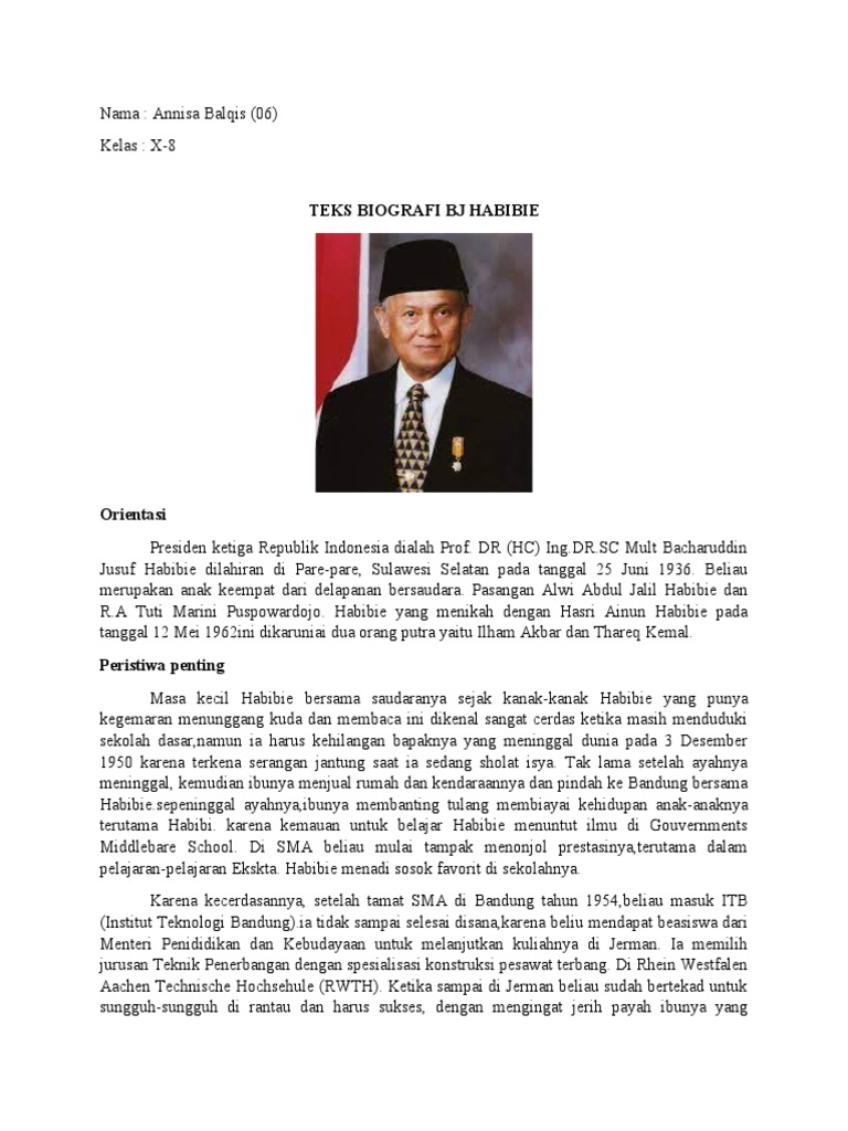 Teks Biografi 1 BJ Habibie | PDF