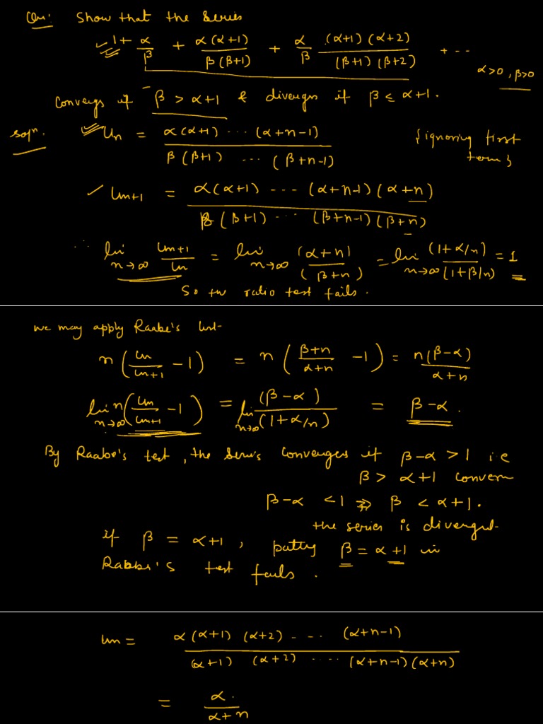 Cauchy's Root Test Cauchy's Integral Test | PDF
