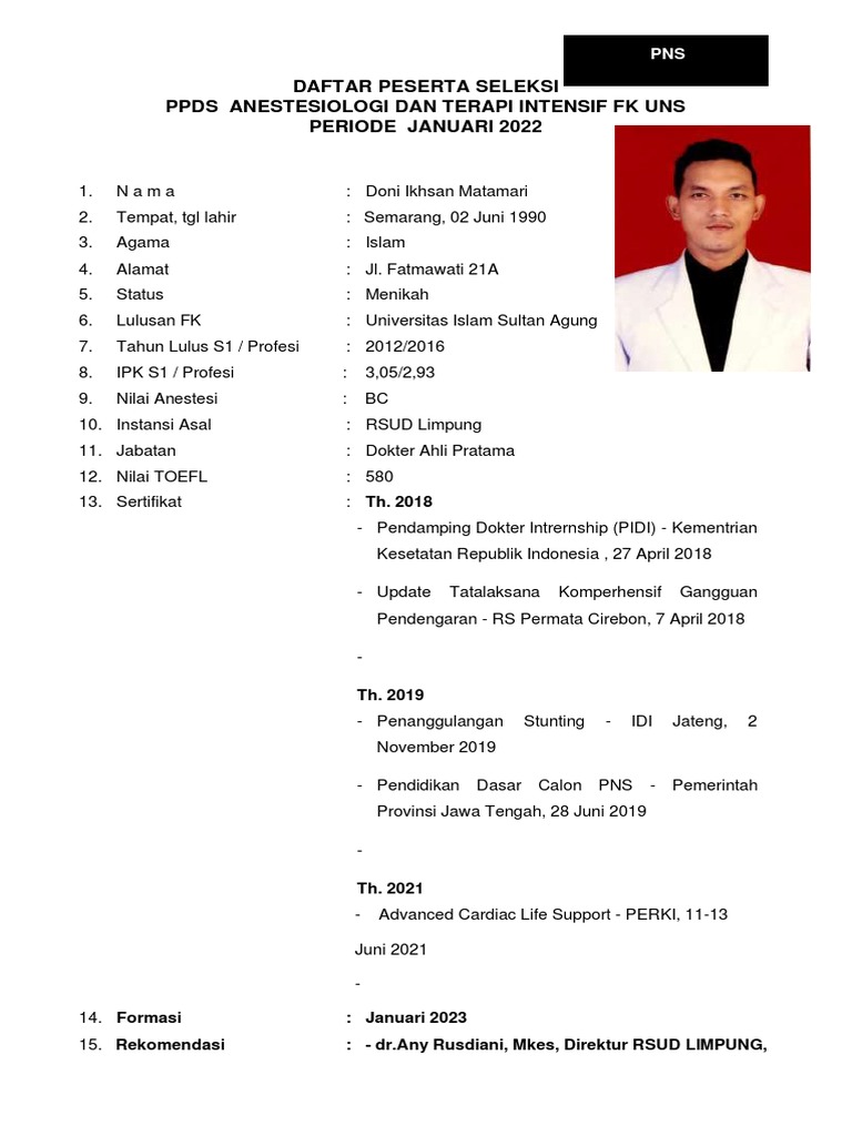 Form Peserta | PDF