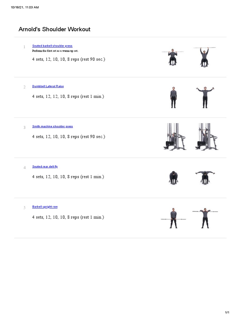 Arnold's Comprehensive Shoulder Workout | PDF
