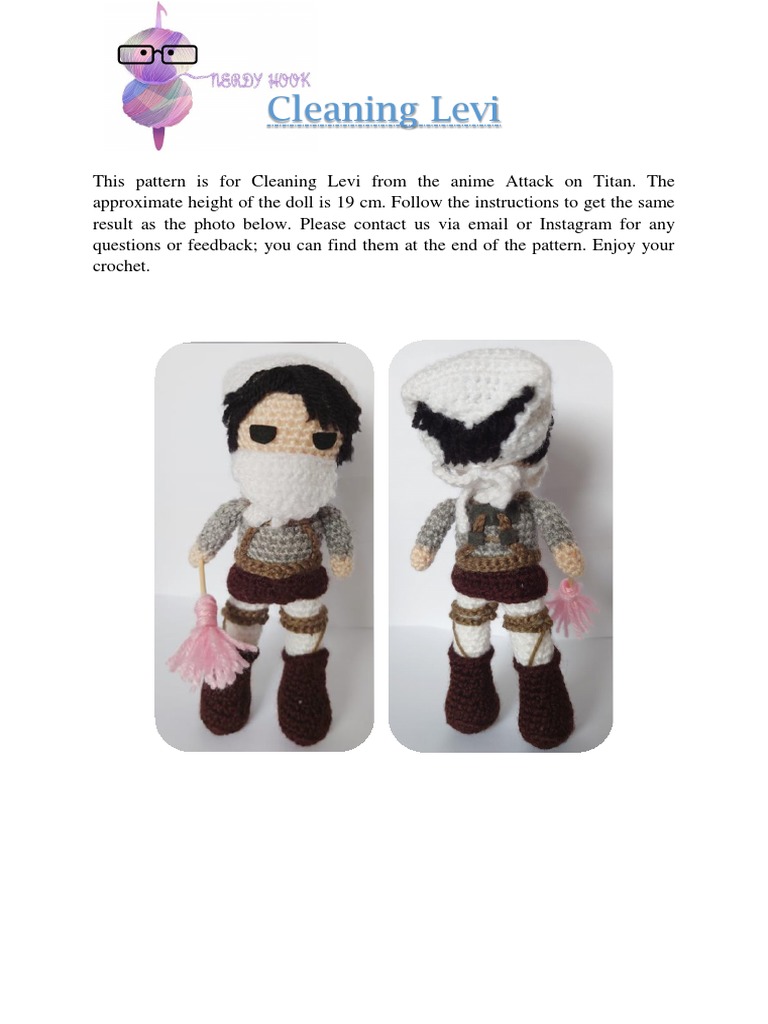 Cleaner+Levi+from+Attack+on+Titan | PDF | Crochet | Yarn
