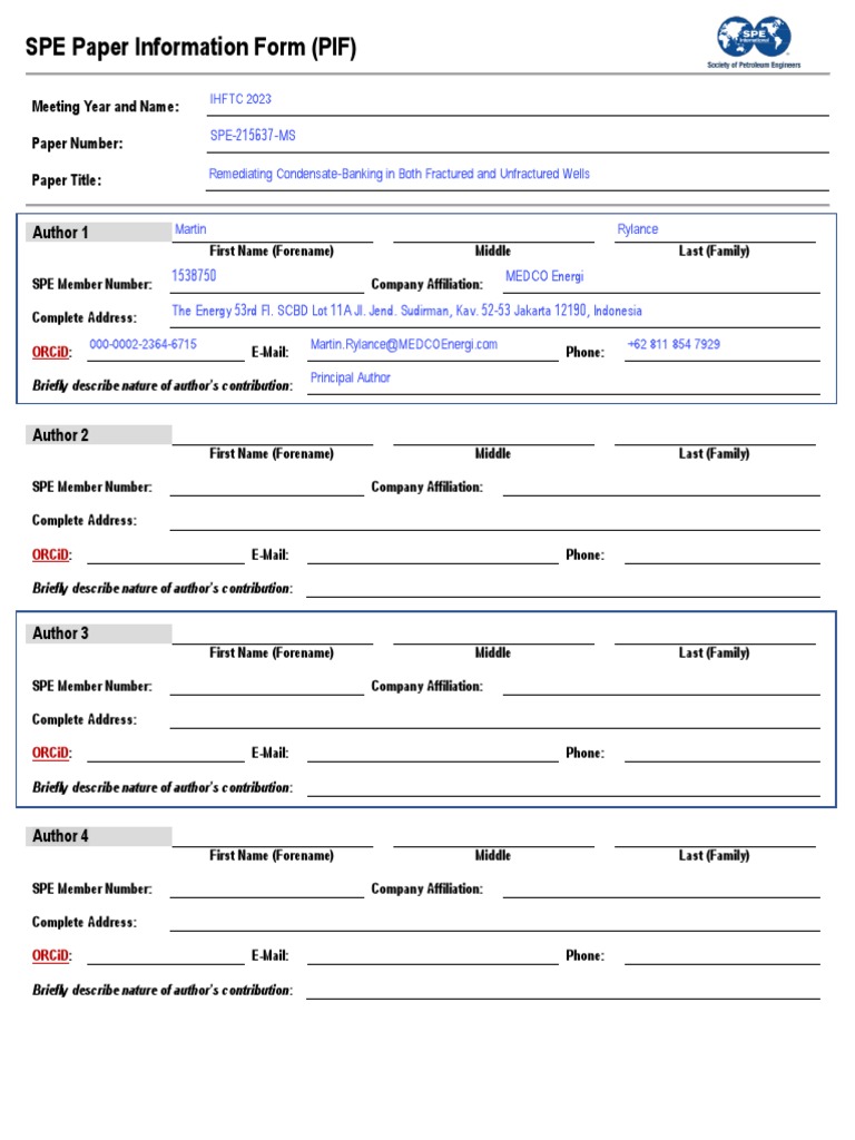SPE Paper Information Form SPE-215637-MS | PDF
