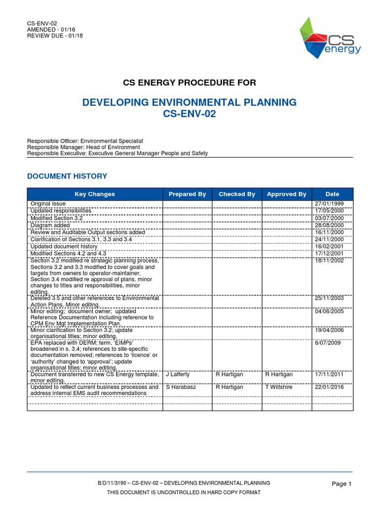 CS-EnV-02 - Developing Environmental Planning (01 16) - CS Energy ...