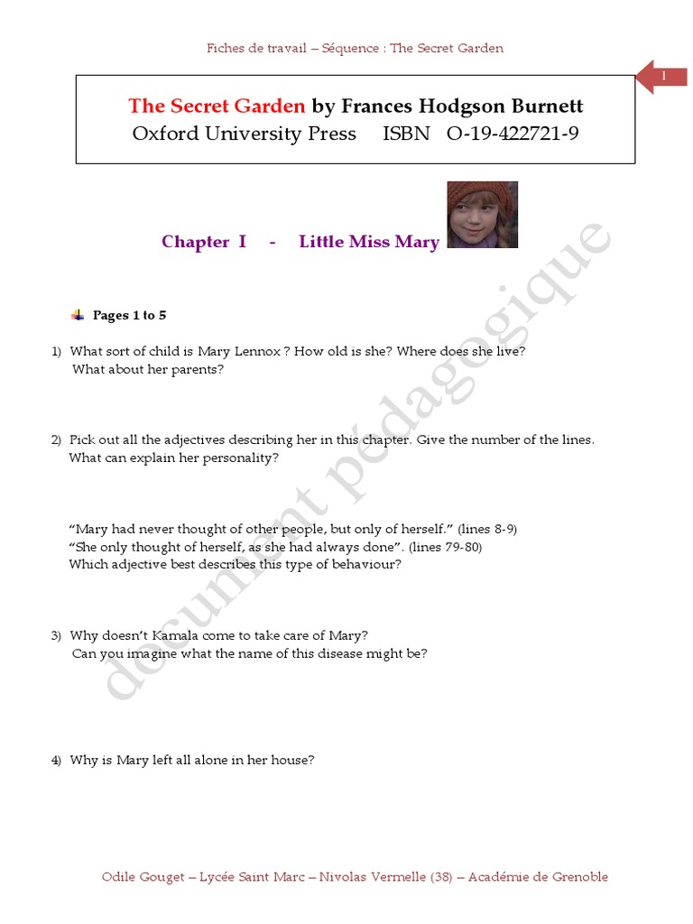 Thesecretgarden Worksheets | PDF