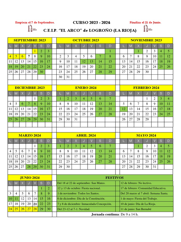 Calendario Escolar 2023-2024 | PDF | Tradiciones | Observancias de diciembre