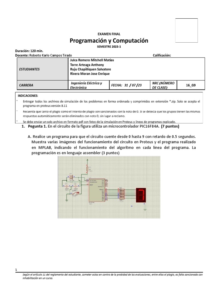 Examen Final de Programación 2023-1 | PDF