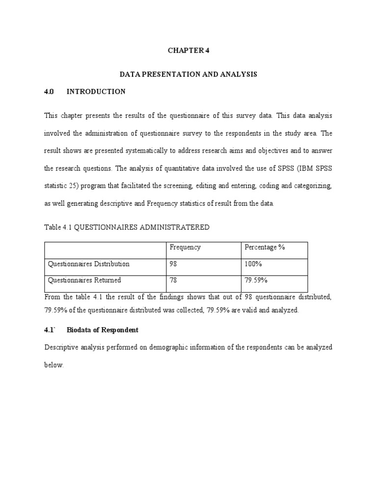 Chapter 4.... | PDF | Microfinance | Questionnaire