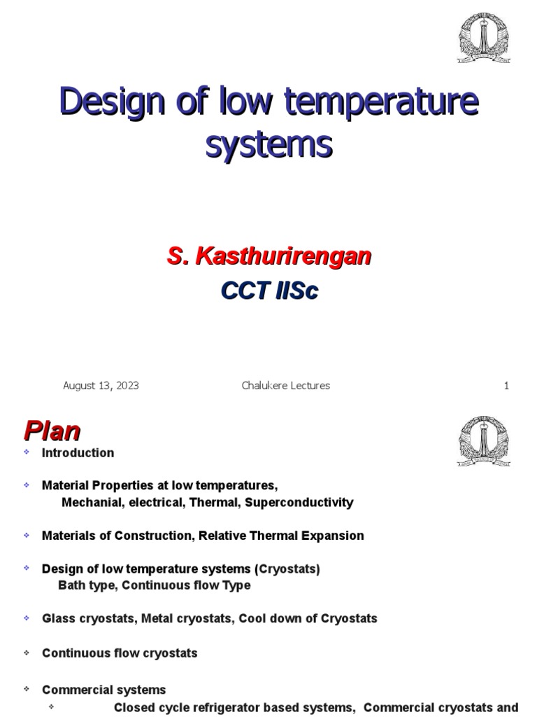 Design of Low Temperature Systems | PDF
