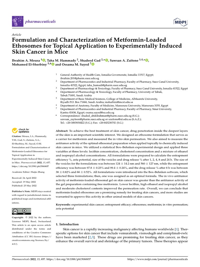 Formulation And Characterization Of Metformin Loaded Pdf