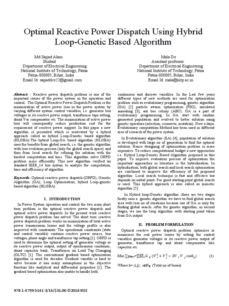 2016 8 Orpd Using Hybrid Loop Genetic Based Algorithm Pdf Technology And Engineering
