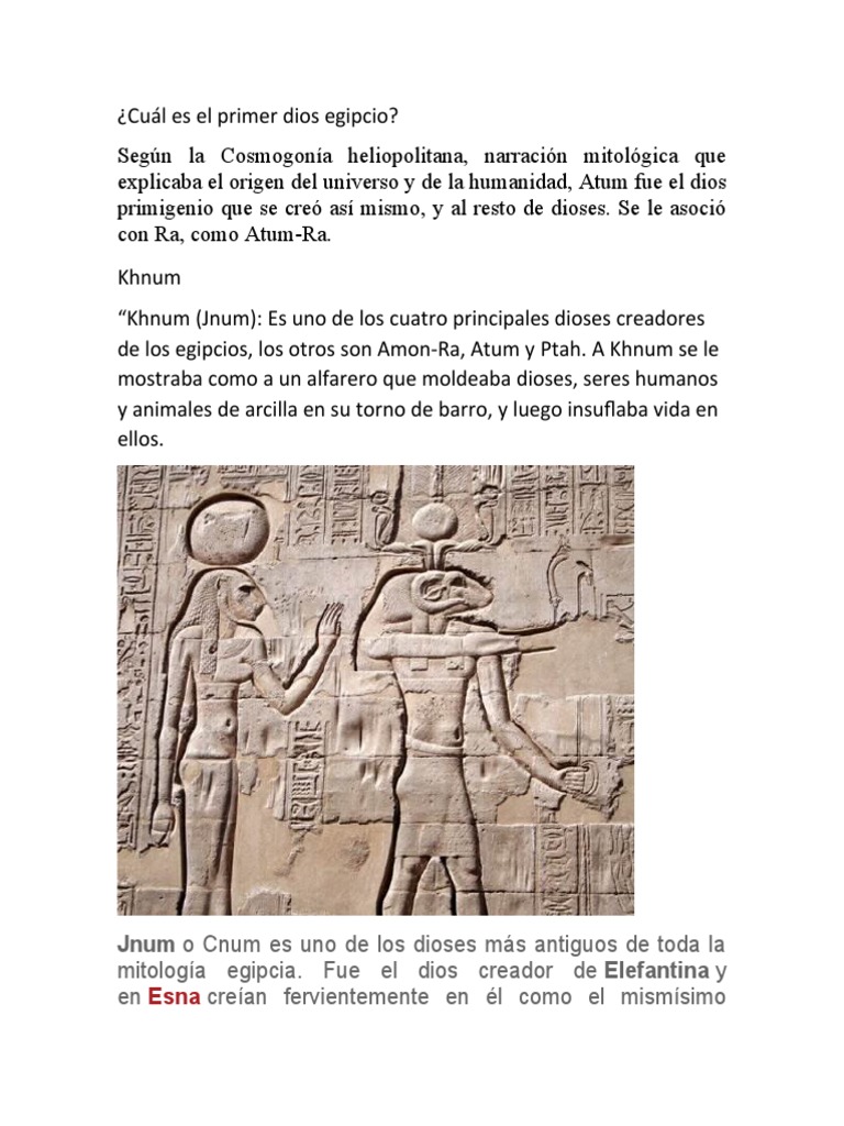 El Primer Dios Egipcio: Atum y Jnum | PDF | Osiris | Horus