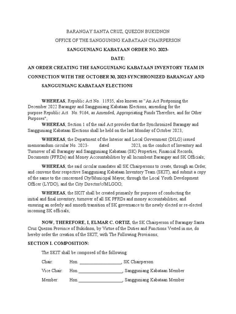 Inventory SK | PDF | Government