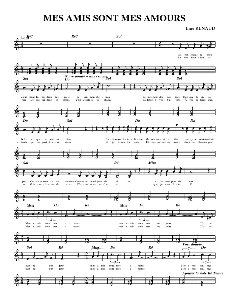 Mes Amis Sont Mes Amours - Line Renaud | PDF