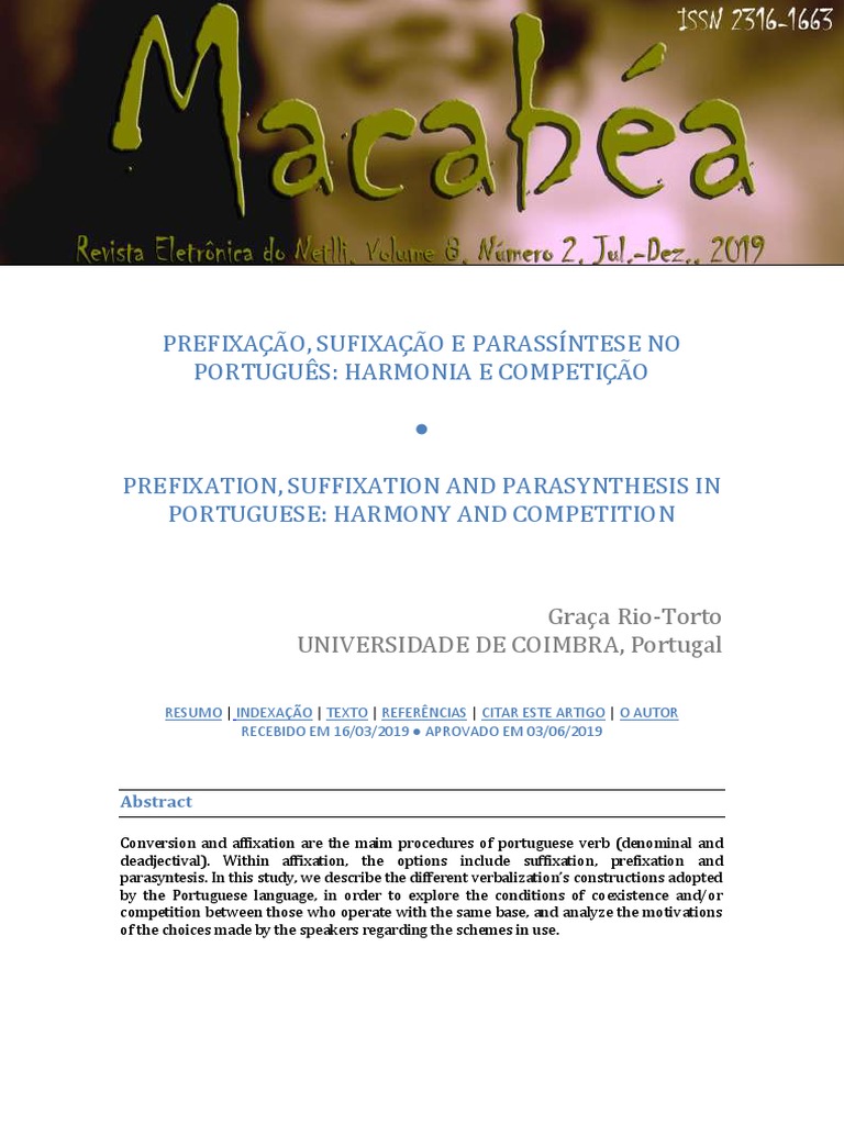 Prefixacao Sufixacao e Parassintese No Portugues H | PDF