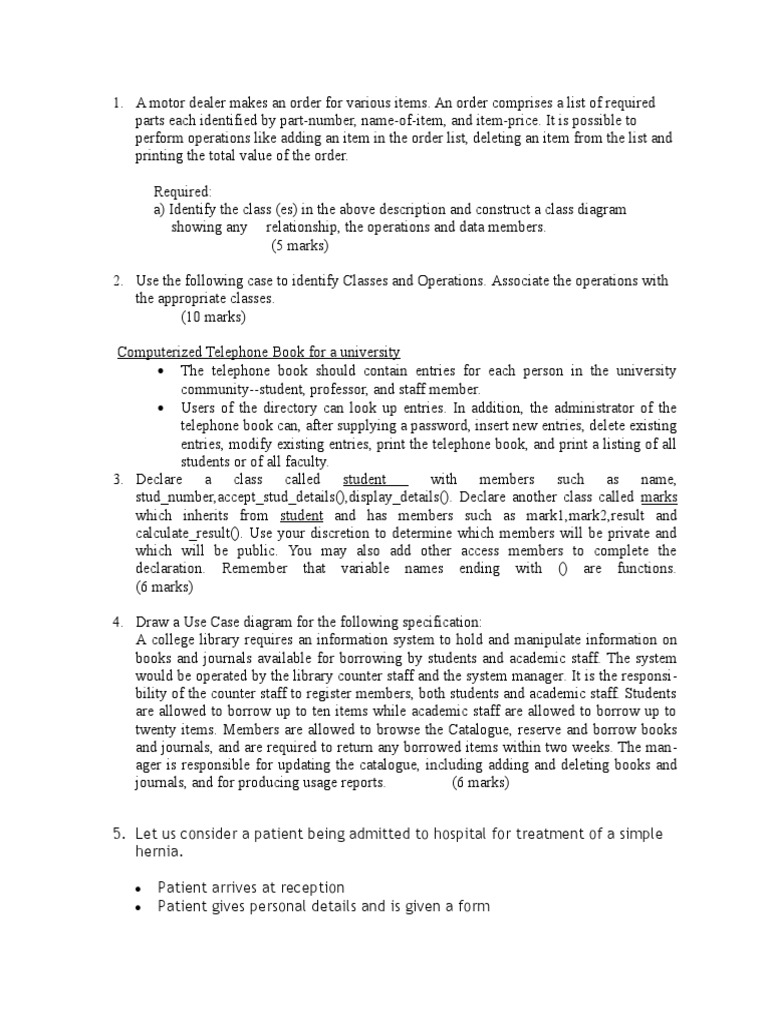 Uml Diagram Questions and Answers | PDF | Business